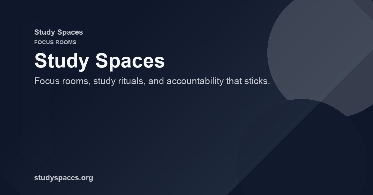 Study Spaces | Live Pomodoro Study Rooms & Focus Community